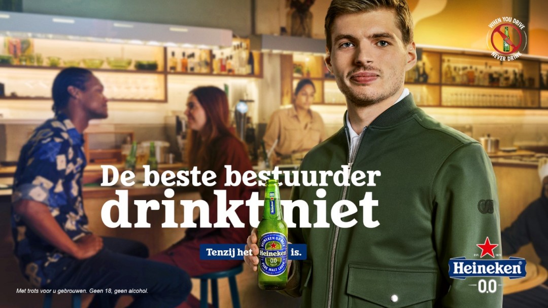 Heineken lanceert campagne ‘The best driver’ met Max Verstappen